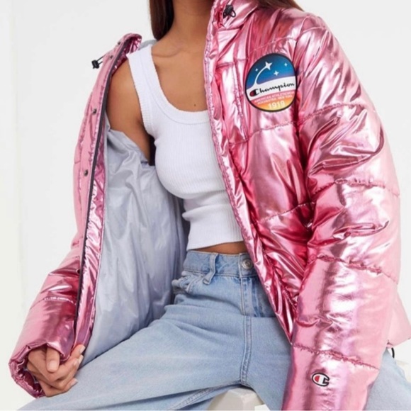 Champion | Jackets & Coats | Nwt Champion X Nasa Pink Puffer Jacket ...